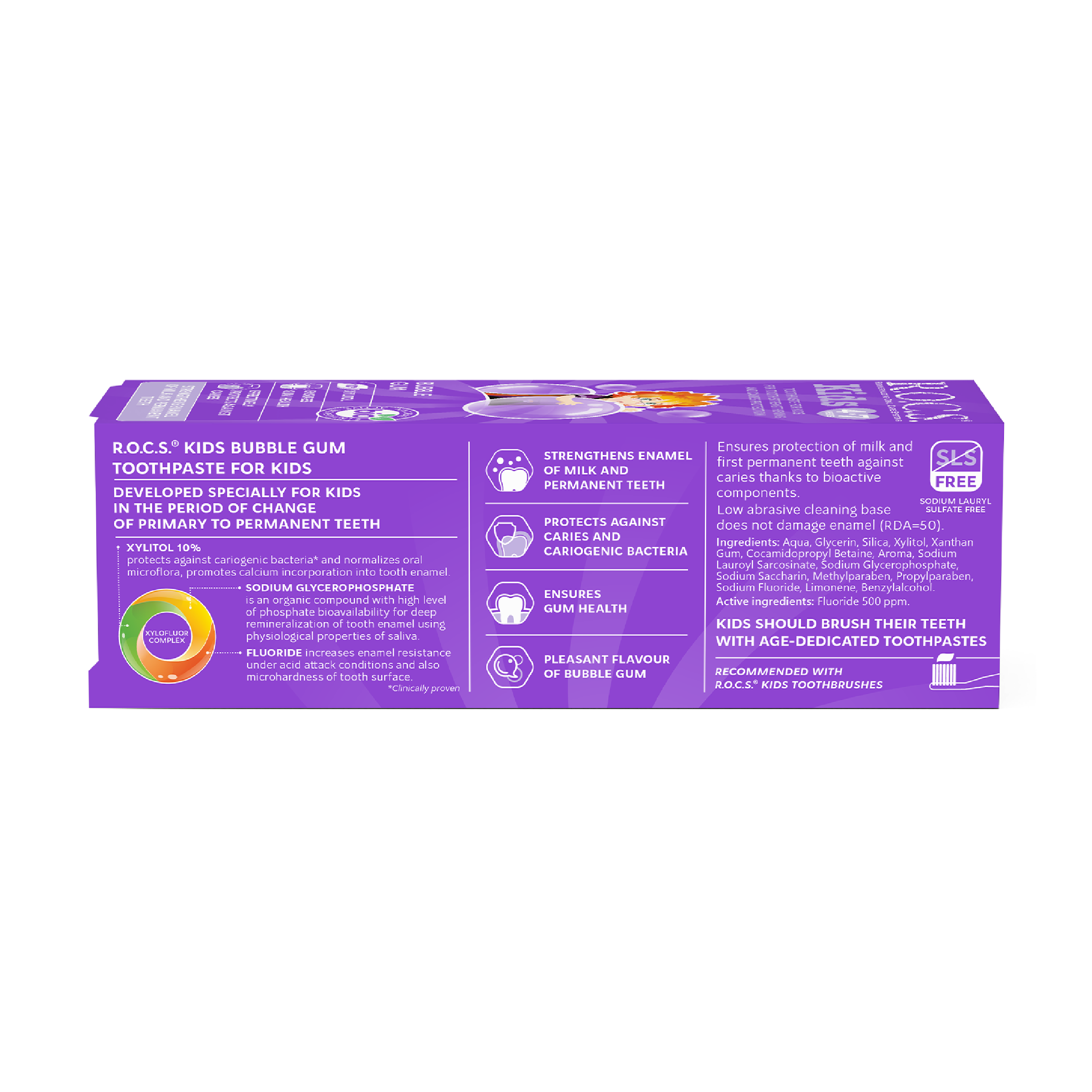 ROCS Toothpaste For Kids 4-7 Years With Bubble Gum - 45 g | Nahdi