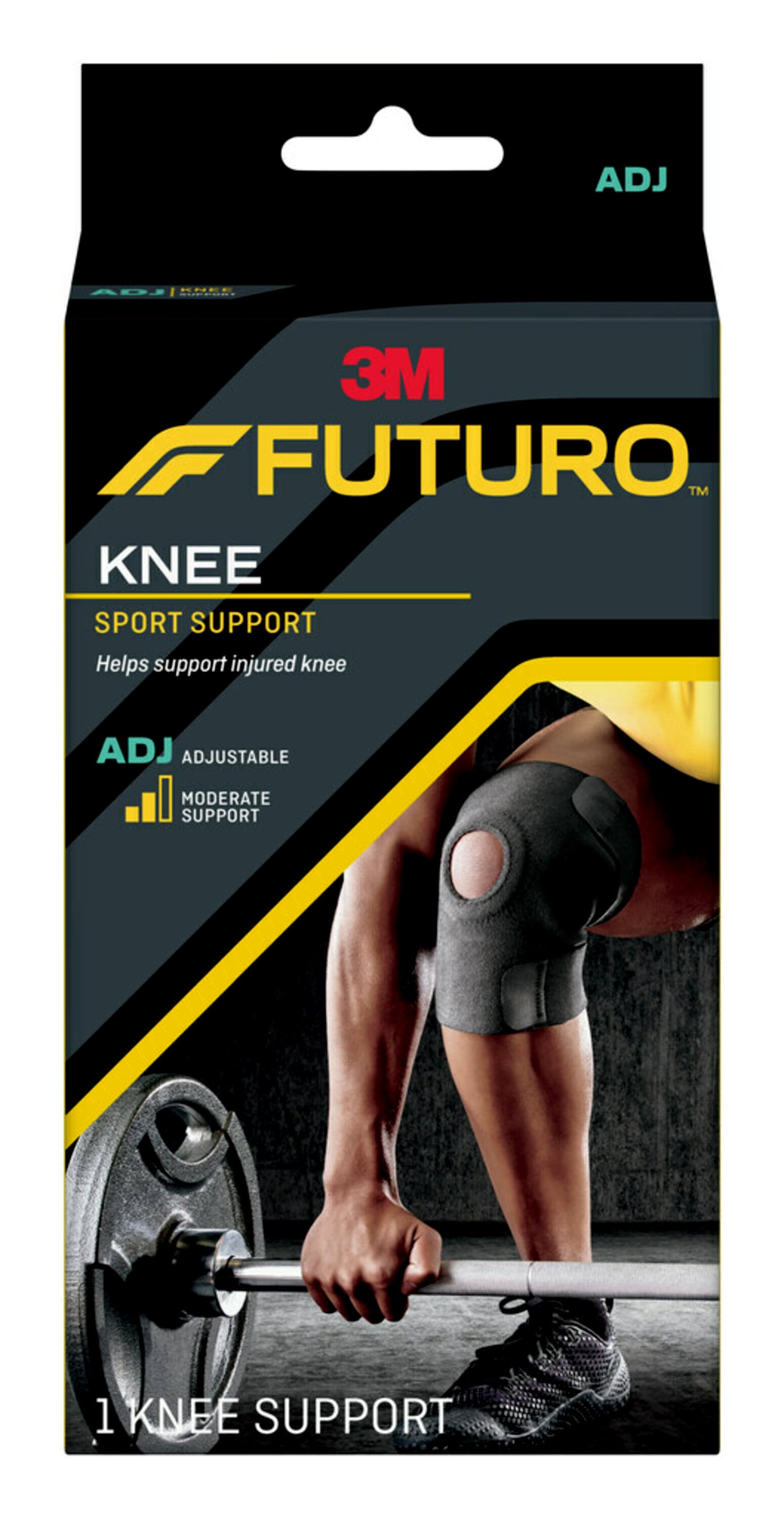 FUTURO™ Sport Knee Support, Three Adjustable Straps, Flexible Materials ...