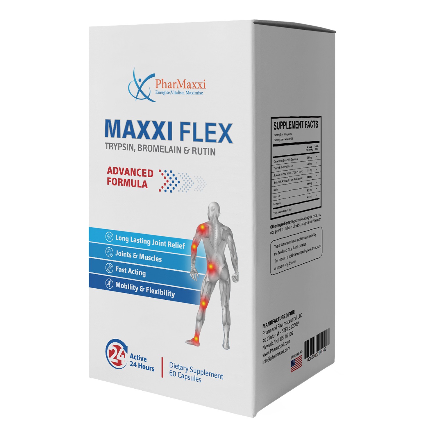 Pharmaxxi Maxxi Flex Joint Relief Formula 60 Capsules | Nahdi
